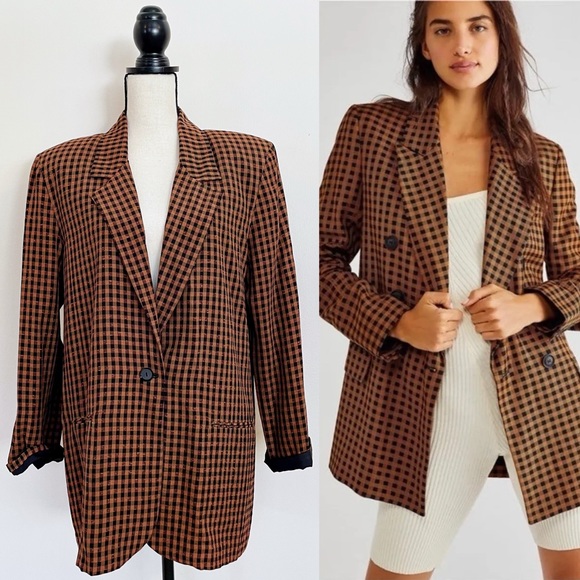 Vintage | Jackets & Coats | Vintage 8s Buffalo Plaid Oversized Blazer ...